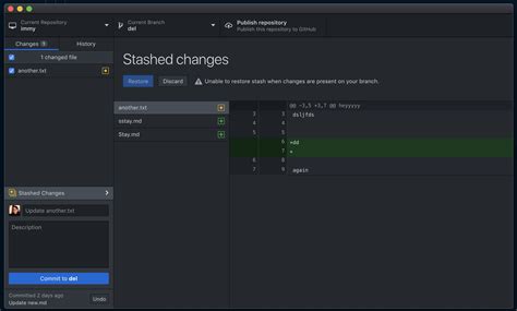 More Helpful Text When Restoring A Stash Is Disabled In Stash Diff