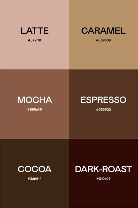 Elegant Cafe Mocha Neutrals Warm Designer Color Palette For Branding