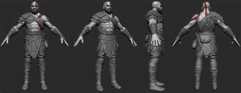 Artstation Kratos Character Model Sheet Cartoon Character Design Character Turnaround