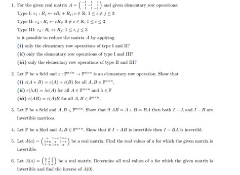 Solved For The Given Real Matrix