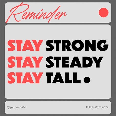 Premium Psd Psd Reminder Stay Strong Instagram Post Template