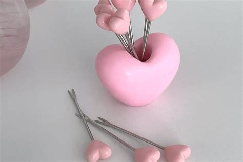 스푼·포크·나이프 하트 포크세트 디저트 티포크 핑크 과일픽 10p세트 오늘의집 쇼핑