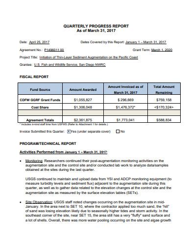 9 Quarterly Progress Report Examples To Download