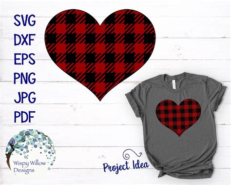 Plaid Heart Svg Buffalo Plaid Shape For Cricut Valentines Day