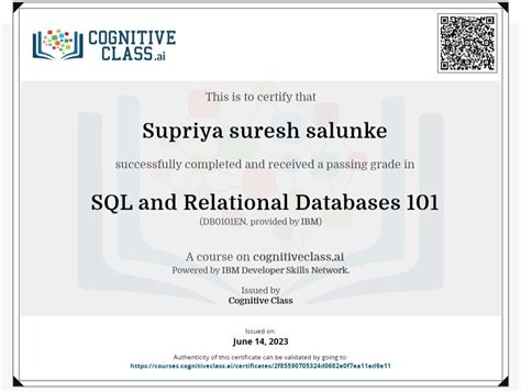 Supriya Salunke On Linkedin Sql Ibmdeveloperskillnetwork