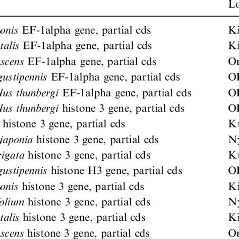 Nucleotide Sequences Determined And Source Information Download Table