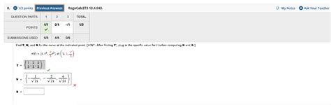 Solved Find T N And B For The Curve At The Chegg Com