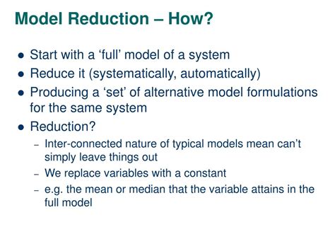 Ppt Over Parameterisation And Model Reduction Powerpoint Presentation Id4613966