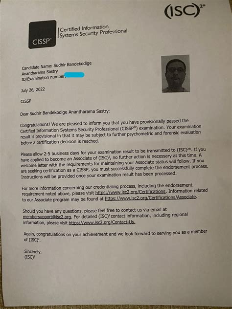 Sudhir Bandekodige On Linkedin Provisionally Passed The Cissp Today 20 Comments