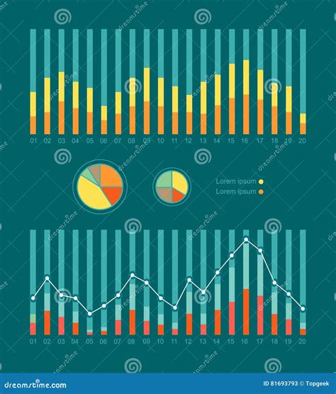Graphs And Charts Show Weather Changing Vector Stock Vector Illustration Of Changeable