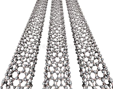 3d Rendering Of Molecular Models Of Three Carbon Nanotubes Stock Illustration Illustration Of