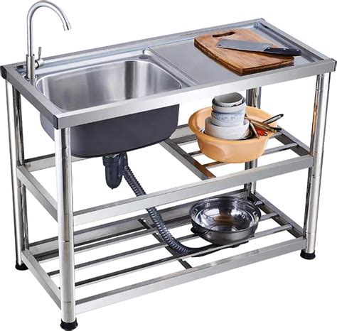 Htyq Fregadero De Cocina Comercial De Un Fregadero De Acero Inoxidable