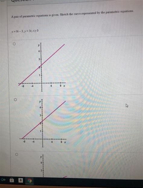 solved a pair of parametric equations is given sketch the
