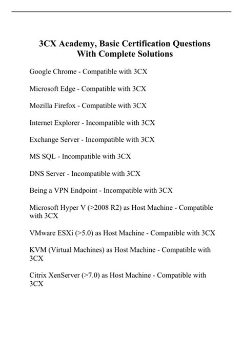 3cx Academy Basic Certification Questions With Complete Solutions 3cx Stuvia Us