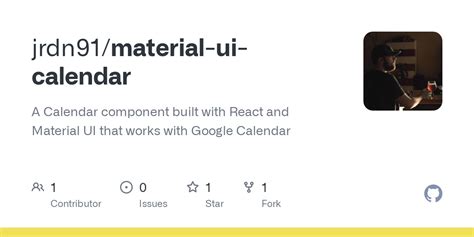 GitHub Jrdn91 Material Ui Calendar A Calendar Component Built With React And Material UI That