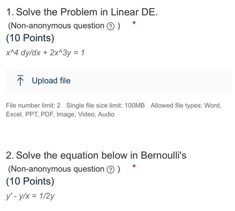 solved 1 solve the problem in linear de non anonymous
