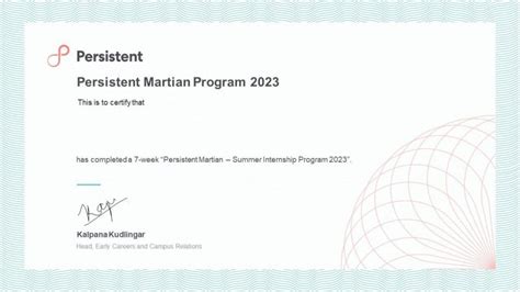 Persistencesystems Internshipcompleted Nextchapter