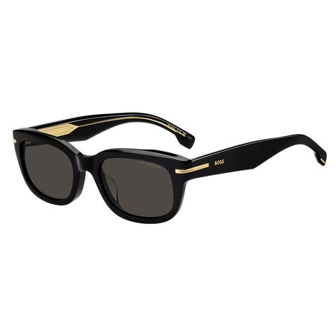 Boss Mens Rectangle Sunglasses Rectangle Design Black