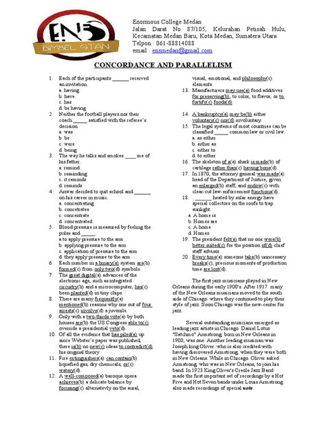 New Concordance And Parallelism Pdf Jazz Performing Arts