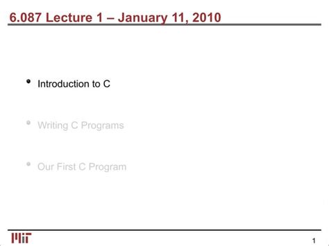 Lecture 01 Programming C For Beginners 001 Ppt