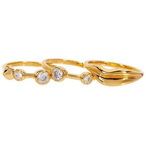 Dvf Lips Cz Stack Ring Set Stylish Jewelry
