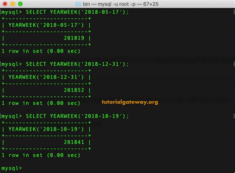 Mysql Yearweek Function