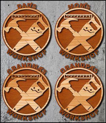 Four Workshop Sign Scroll Saw Patterns