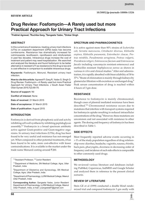 Pdf Drug Review Fosfomycin