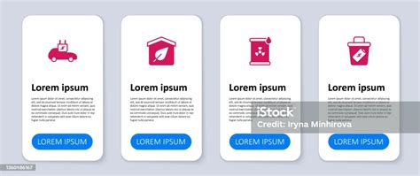 쓰레기 캔 배럴의 방사성 폐기물 친환경 주택 및 전기 자동차를 설정합니다 비즈니스 인포그래픽 템플릿입니다 벡터 0명에 대한 스톡 벡터 아트 및 기타 이미지 Istock