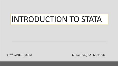 Introduction To Stata Pptx