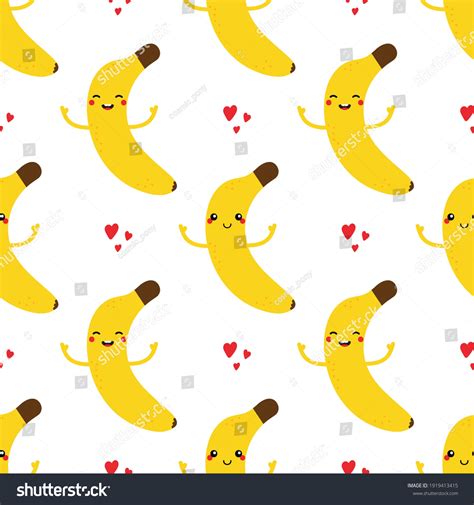 귀여운 만화 스타일의 바나나 캐릭터와 하트 스톡 벡터로열티 프리 1919413415 Shutterstock