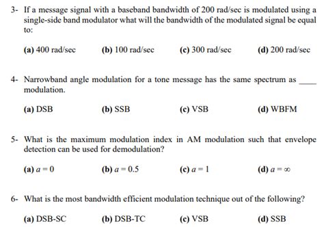 Solved 3 If A Message Signal With A Baseband Bandwidth Of