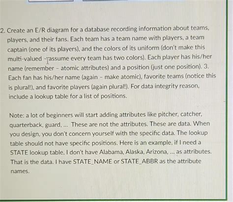 Solved Crows Foot Model 2 Create An Er Diagram For A