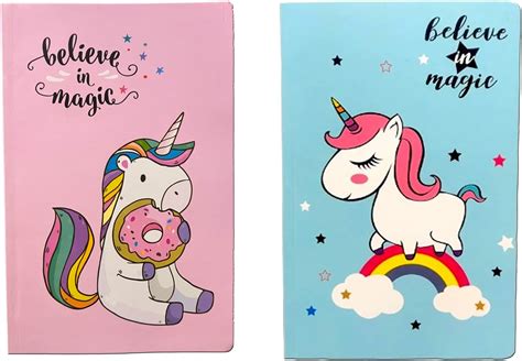 Buy Jiada Pack Of 2 Unicorn A5 Perfect Notebooks 2 Designs 100
