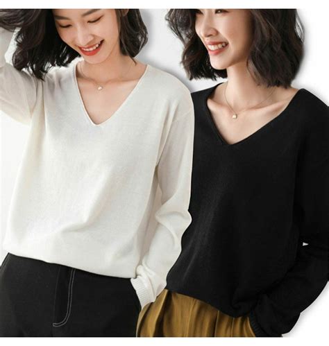W9403f0 20대 30대 여성 얇은 상의 편한 브이넥 니트 티셔츠 티셔츠 여자티셔츠 브이넥티셔츠 여자 티몬