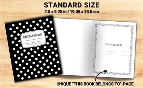 Polka Dot Composition Notebook College Ruled 100 Pages 75x925 Black And