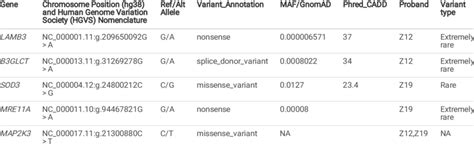 Functional Annotation Of Selected Trio Variants Download Scientific