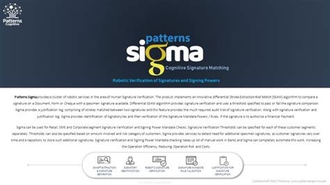 Sigma Signaturematching Humansignature Automation Cognitive Patterns Bankingindustry
