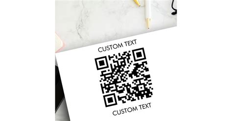Qr Code Custom Text Minimalist Simple Clean Promo Self Inking Stamp Zazzle