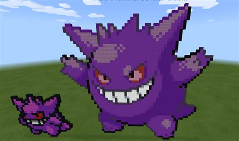 Gengar Pixel Art Little Gengar By My Brother Rminecraft