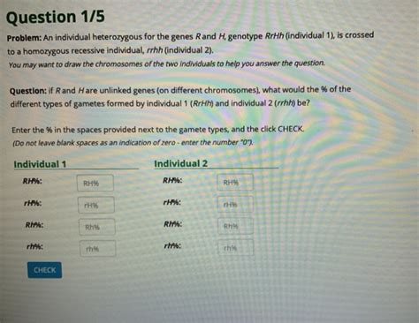 Solved Question 1 5 Problem An Individual Heterozygous For