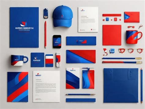 Premium Photo A Collection Of Blue And Red Items Including One Of