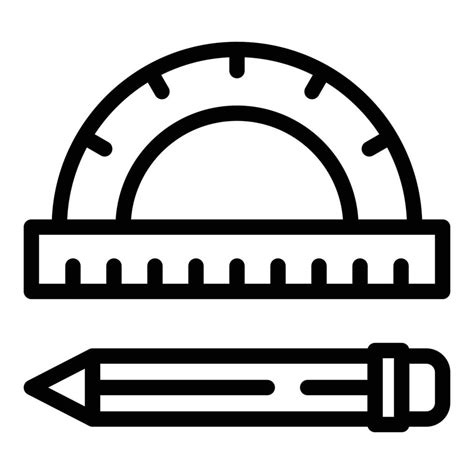 Engineer Protractor Pen Icon Outline Style 15663066 Vector Art At Vecteezy