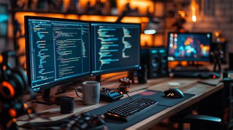 Free Coding Workspace Setup Image Download At Stockcake