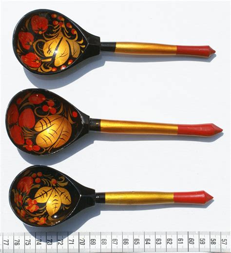 Ложки роспись хохлома, магазин русских поделок