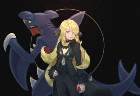 Cynthia And Garchomp Pokemon And More Drawn By S Happycolor Danbooru