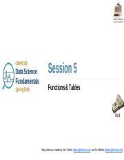 Data Science S Functions Tables Pdf CMPS Data Science Fundamentals Spring
