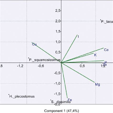 Factorial Plot Resulting From Principal Component Analysis Of Mineral