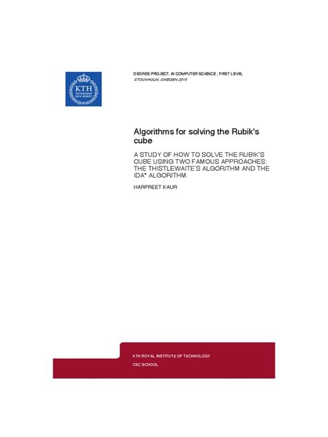 Rubik Pseudocode Pdf Theoretical Computer Science Areas Of