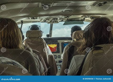Airplane Cockpit Inside Of Civil Aircraft Editorial Image